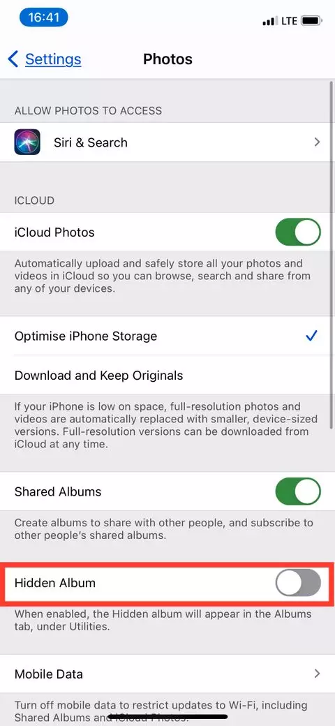 Kako sakriti svoj album skrivenih fotografija na iPhoneu 10215_5