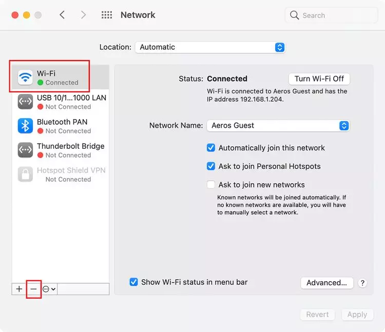 Slik tilbakestiller du nettverksinnstillinger på en Mac 10239_2