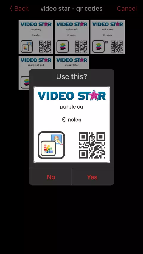 Ki jan yo itilize kòd QR nan Video Star 10278_6