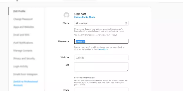 ನಿಮ್ಮ Instagram ಹೆಸರನ್ನು ಹೇಗೆ ಬದಲಾಯಿಸುವುದು 10515_3