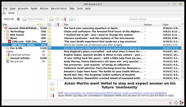 ലിനക്സിനുള്ള 7 മികച്ച RSS ഫീഡ് റീഡറുകൾ 1077_8