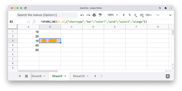 Giunsa Pagdugang ang mga Sparkline sa Google Sheets aron Ipakita ang Minimalist nga Data 10942_10