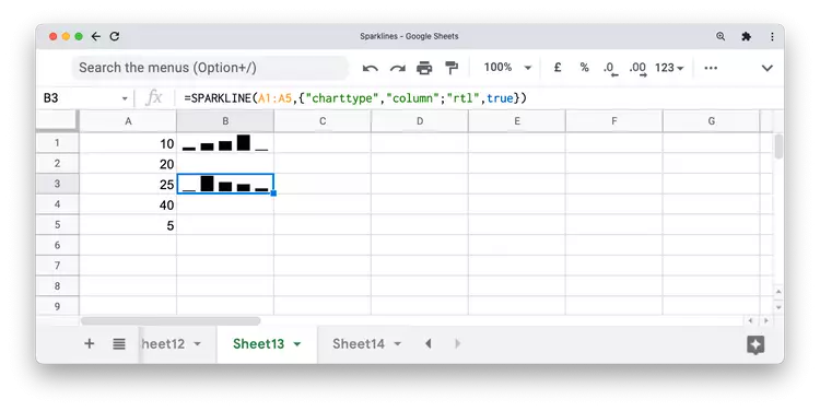 របៀបបន្ថែម Sparklines នៅក្នុង Google Sheets ដើម្បីបង្ហាញទិន្នន័យតិចតួចបំផុត។ 10942_14