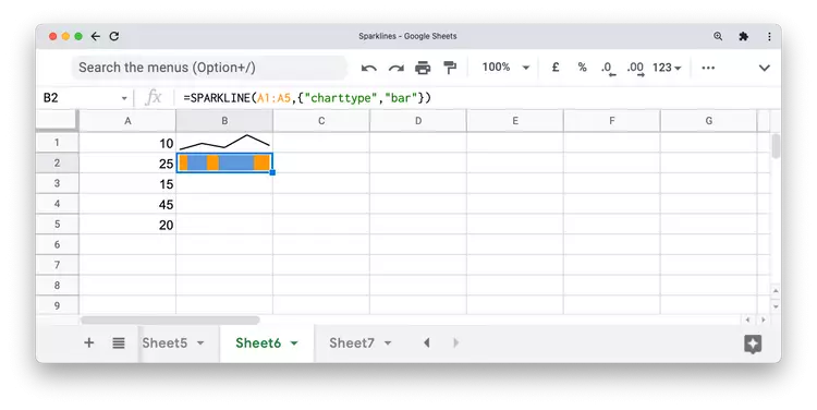 Giunsa Pagdugang ang mga Sparkline sa Google Sheets aron Ipakita ang Minimalist nga Data 10942_7