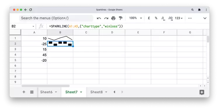 របៀបបន្ថែម Sparklines នៅក្នុង Google Sheets ដើម្បីបង្ហាញទិន្នន័យតិចតួចបំផុត។ 10942_8