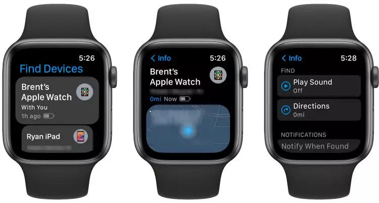 Como usar os aplicativos Localizar dispositivos, Localizar itens e Localizar pessoas no Apple Watch 11095_2