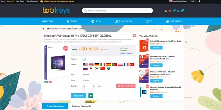 Windows 10 Professional-ni Bobkeys.com bilan $15 dan kam evaziga faollashtiring 11495_3