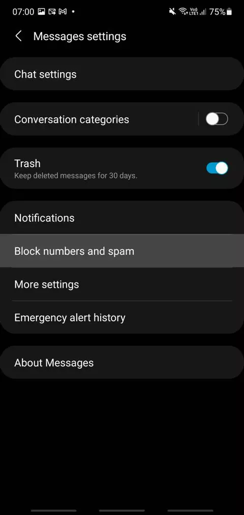 Paano I-block ang Mga Text Message sa isang Samsung Galaxy Phone 11592_12