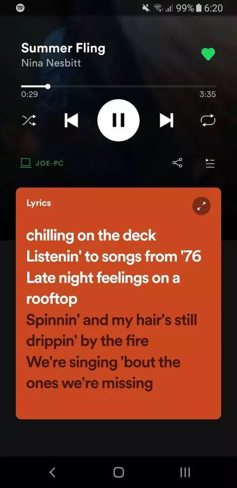 Nigute Ukoresha Spotify's Real-Time Lyrics Ikiranga 11653_4