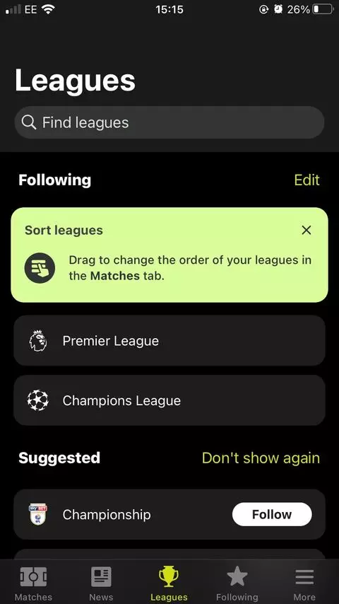 iPhone에서 스포츠 점수를 확인하기 위한 7가지 최고의 앱 116_22