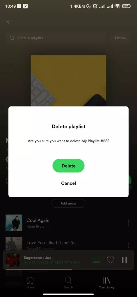 Spotifyдагы ойнотмо тизмени кантип жок кылса болот 11729_4