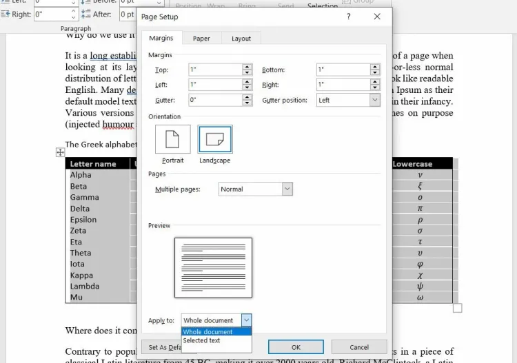 Cara Nggunakake Orientasi Lanskap lan Potret ing Dokumen Word 11754_4