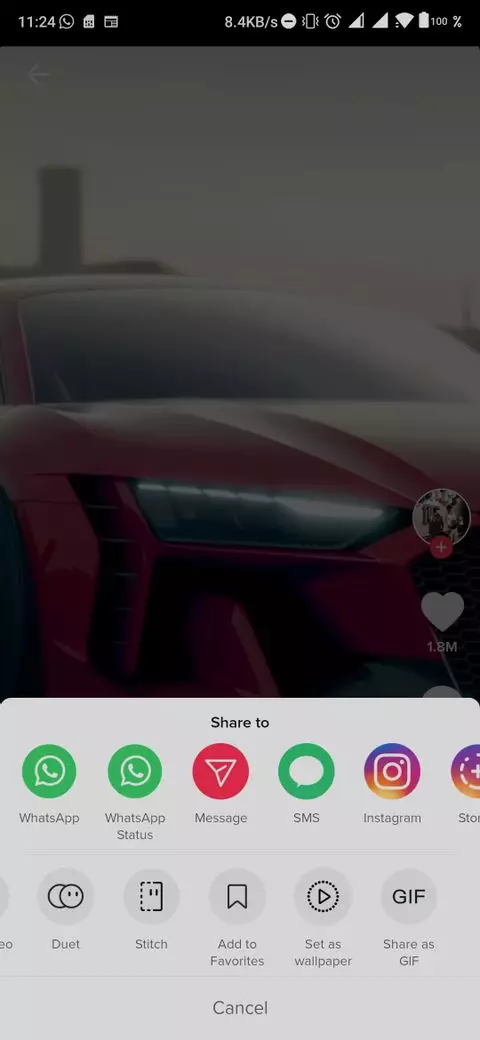 Conas Físeán TikTok a Úsáid mar Cúlbhrat Beo ar Android 11757_3