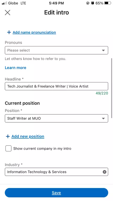 Yuav Ua Li Cas Ntxiv Lub Npe Tshaj Tawm rau Koj Qhov profile LinkedIn 12017_4