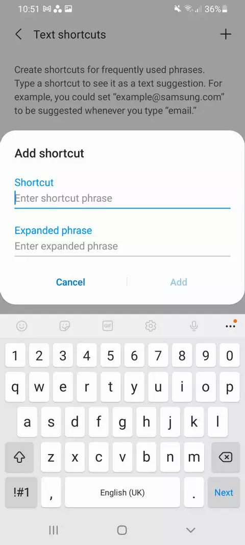 Ahoana ny fametrahana Shortcut Text Custom amin'ny telefaona Android anao 12139_13