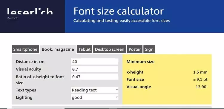 6 Mga Calculator ng Laki ng Font para sa Mas Magagandang Mensahe 1232_4