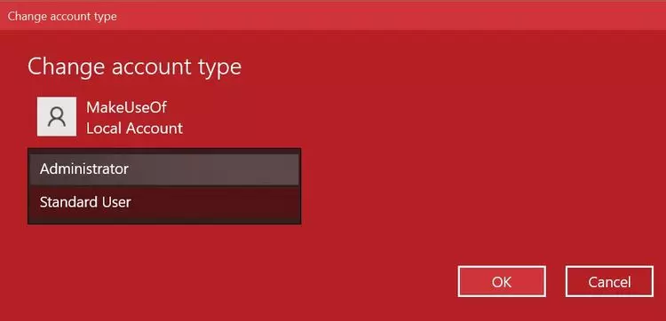 4 spôsoby, ako zmeniť typ používateľského účtu v systéme Windows 10 12367_3