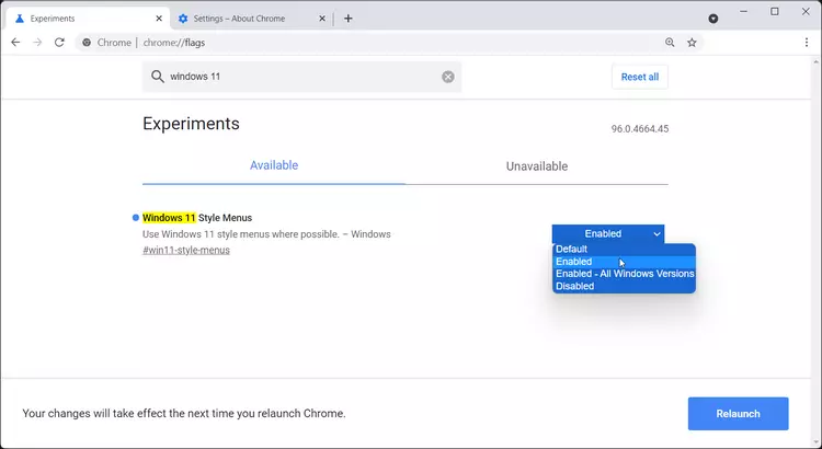 Giunsa Pag-enable ang Eksperimental sa Google Chrome Windows 11 Mode 12382_2