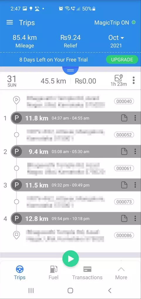 Porogaramu 7 nziza ya Mileage Tracker ya Android 12385_5