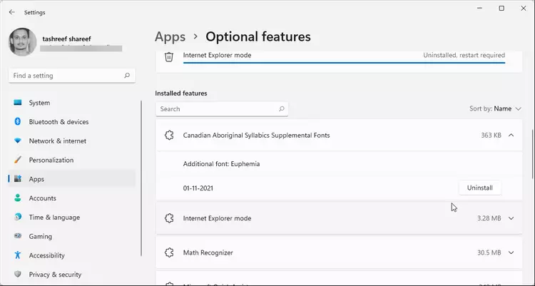 Cara Nambah utawa Mbusak Fitur Opsional ing Windows 11 12386_4