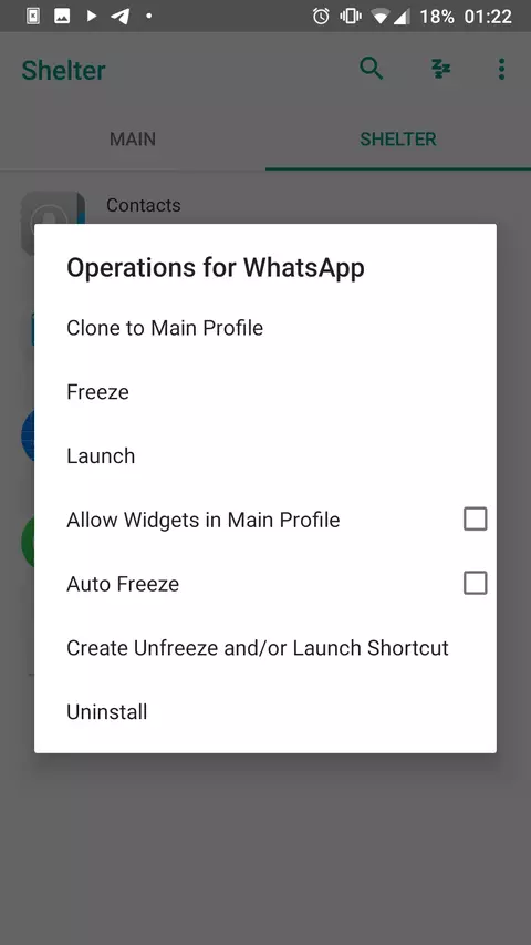 วิธีใช้แอพ Shelter to Sandbox บน Android 12428_7
