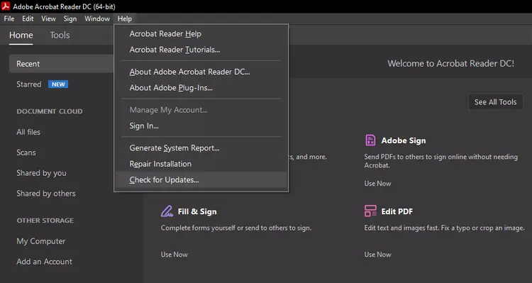 6 Hagaajinta Adobe Acrobat Reader Aanan Furin PDF Files ee Daaqadaha 12478_7