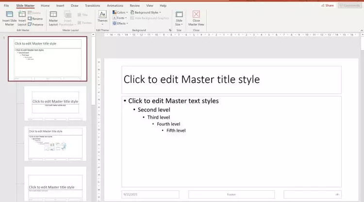 Hoe om Slide Master in Microsoft PowerPoint te gebruik om indrukwekkende aanbiedings te skep 12490_3