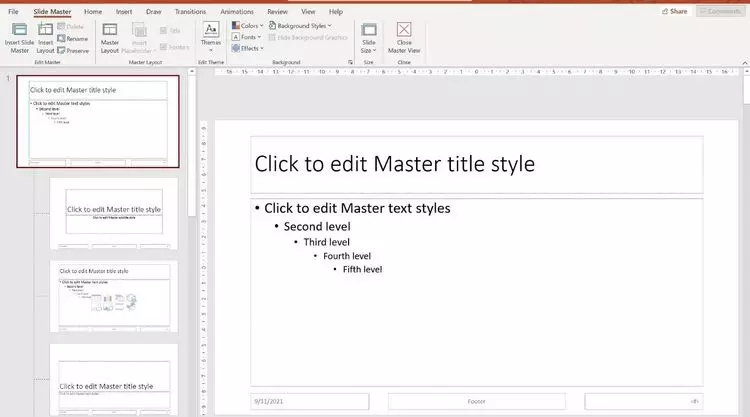 Hoe om Slide Master in Microsoft PowerPoint te gebruik om indrukwekkende aanbiedings te skep 12490_5