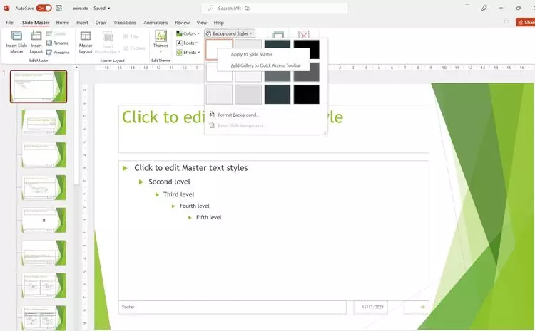 Hoe om Slide Master in Microsoft PowerPoint te gebruik om indrukwekkende aanbiedings te skep 12490_7