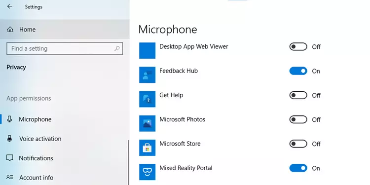 Comment modifier les autorisations des applications dans Windows 10 12594_2