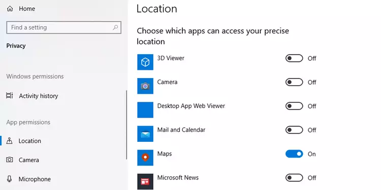 Comment modifier les autorisations des applications dans Windows 10 12594_7