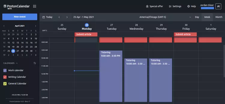 Хамгийн их бүтээмжтэй байхын тулд ProtonCalendar-ийг хэрхэн тохируулах вэ 12612_2