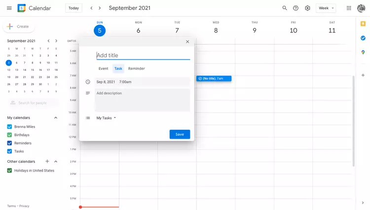Kako stvoriti raspored rada od kuće pomoću Google kalendara 12617_4