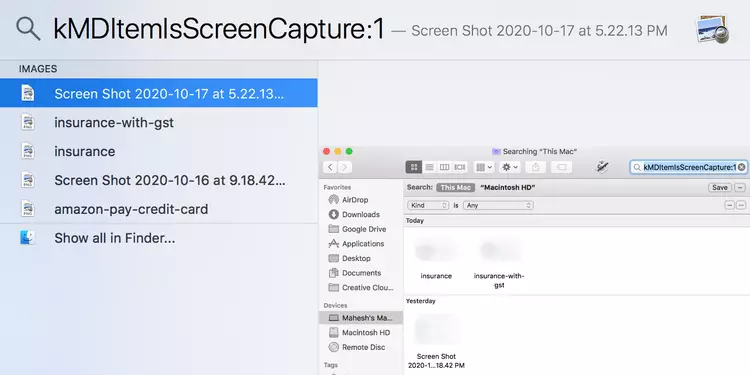 Najděte všechny snímky obrazovky Mac pomocí tohoto rychlého tipu 1270_3