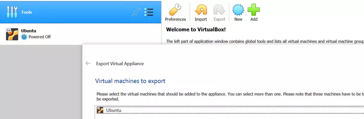 Ki jan yo ekspòte yon imaj VirtualBox VM nan yon lòt òdinatè 13502_2