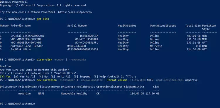 Jinsi ya Kugawanya na Kuunda Hifadhi Kwa Kutumia PowerShell 13631_4