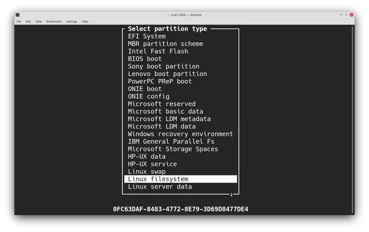 Cum să creați, să redimensionați și să ștergeți partițiile Linux cu Cfdisk 13634_6