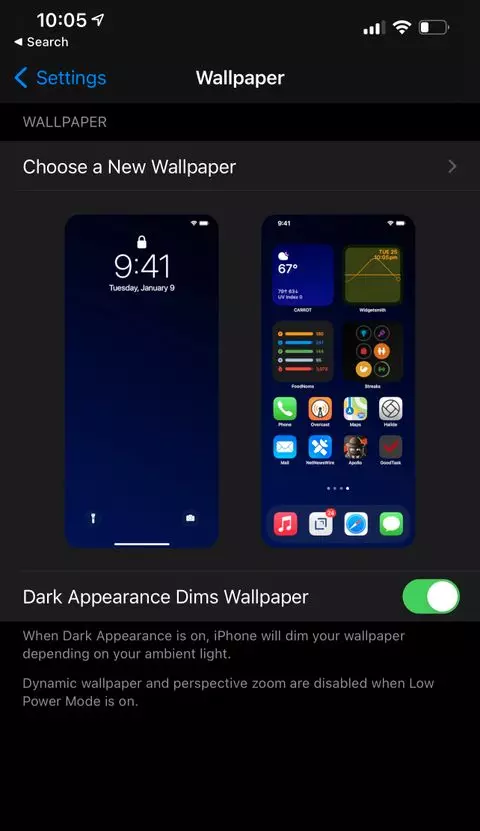 Sådan bruger du forskellige iPhone-baggrunde til lys og mørk tilstand 13870_9
