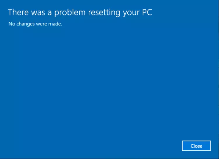 Ինչպես շտկել «Ձեր համակարգչի վերակայման հետ կապված խնդիր» սխալը Windows 10-ում 13998_2