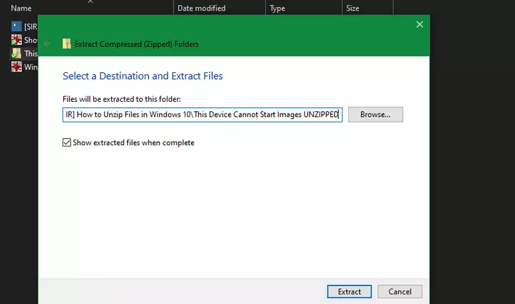 Kako raspakirati datoteke u sustavu Windows 10 14008_4