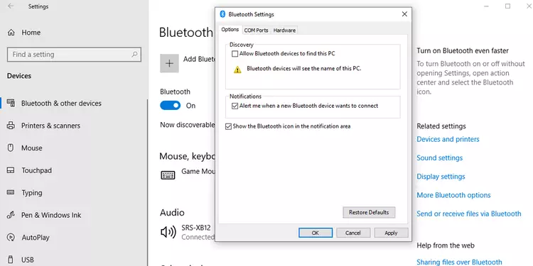 9 maniere om die ontbrekende Bluetooth-knoppie in die Windows 10 Aksiesentrum reg te stel 14157_4