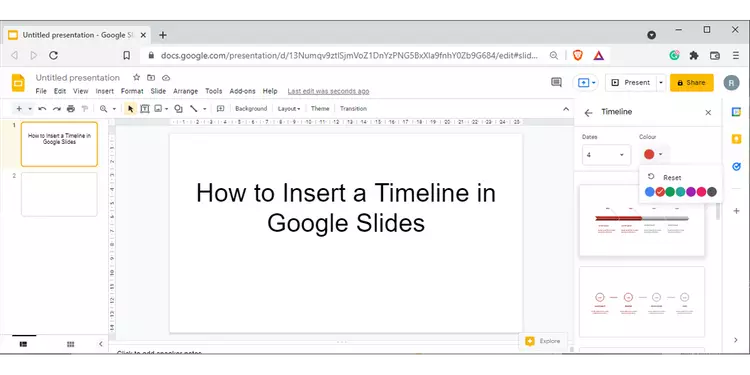 Sådan opretter du en tidslinje i Google Slides 14179_2