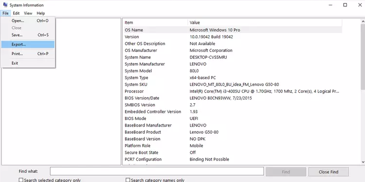 Maitiro ekutarisa komputa yako Hardware Specs nekukasira 14221_4