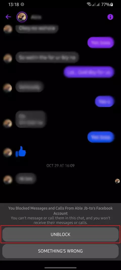 Messenger дээрх хэрэглэгчийг хэрхэн хаах, блокоос гаргах 14244_6