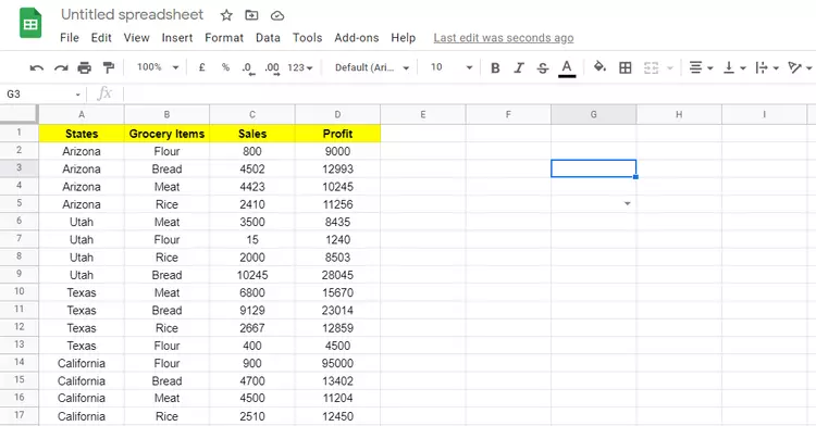 Kumaha Nganggo Filter Views dina Google Sheets 14347_2