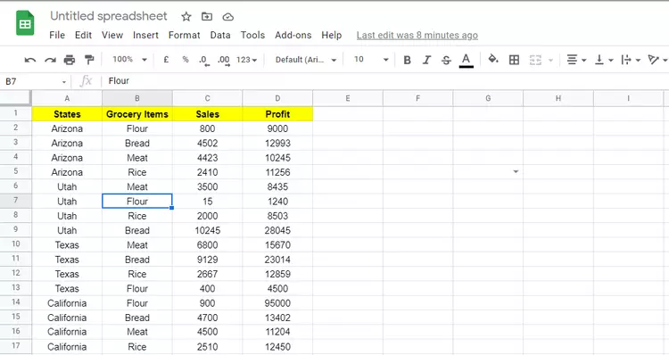 Kumaha Nganggo Filter Views dina Google Sheets 14347_3