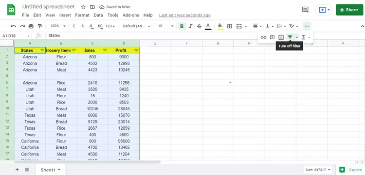 Kumaha Nganggo Filter Views dina Google Sheets 14347_6