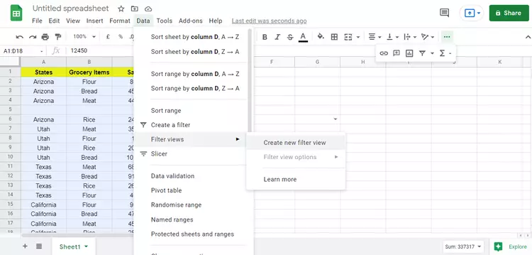 Google Sheets ішіндегі сүзгі көріністерін қалай пайдалануға болады 14347_7