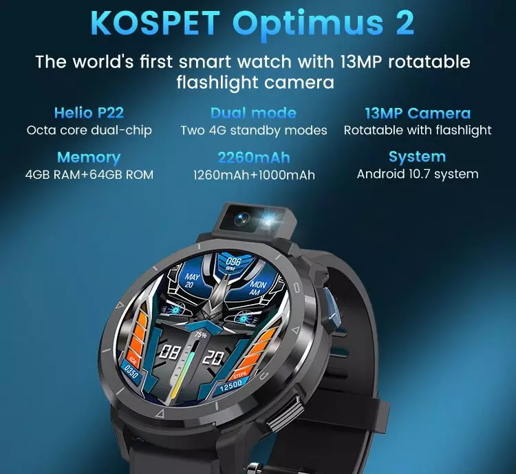 KOSPET Optimus 2: Smartwatch e ka qothisanang lehlokoa le Smartphone ea hau 14665_3