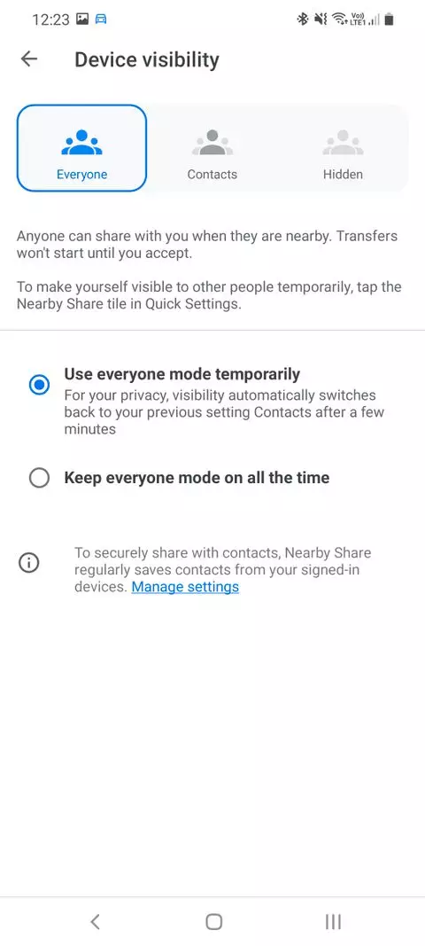 Kako nastaviti in uporabljati Deljenje v bližini v Androidu 1489_3